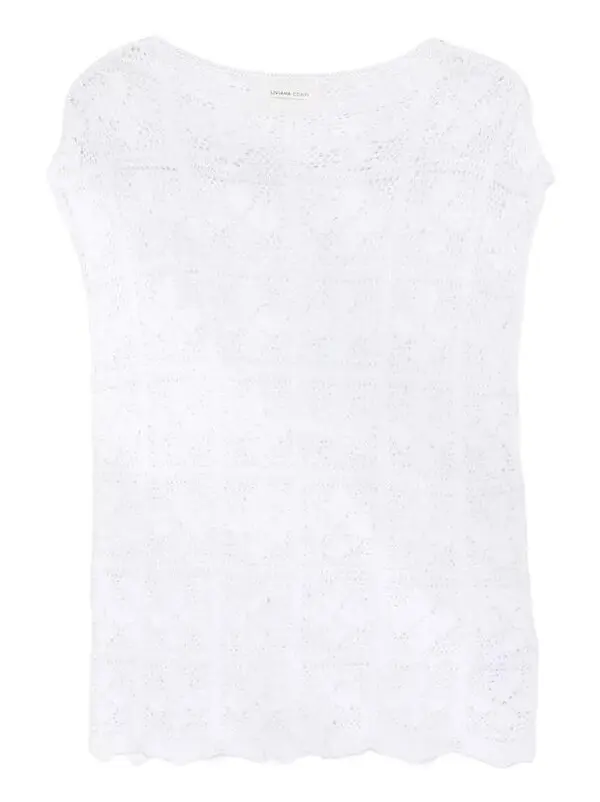 Liviana Conti Crochet-knit Sleeveless Top - White