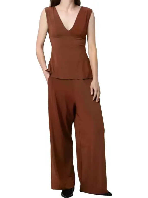 Max Mara Elasticated-waist Wide-leg Trousers - Brown