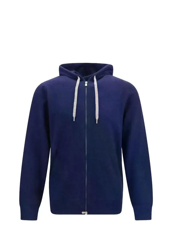 Brunello Cucinelli Zip-up Cashmere Hoodie - Blue