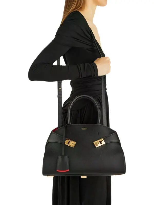 FERRAGAMO Leather Tote Bag - Black
