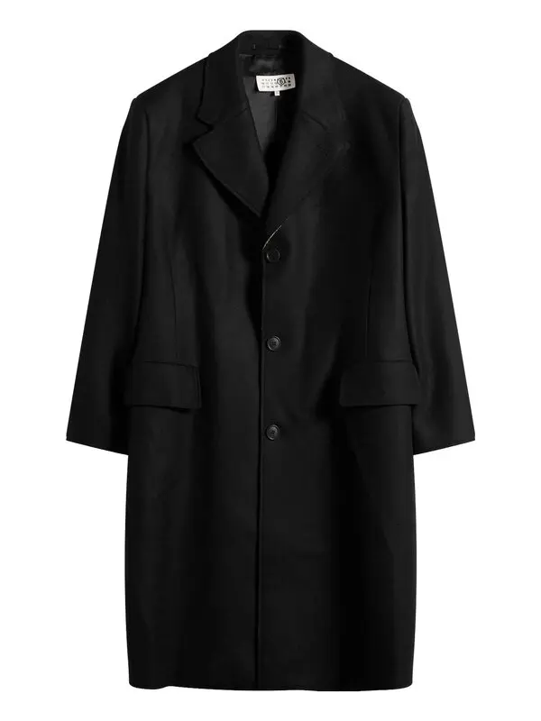 MAISON MARGIELA Wool Blend Overcoat - Black