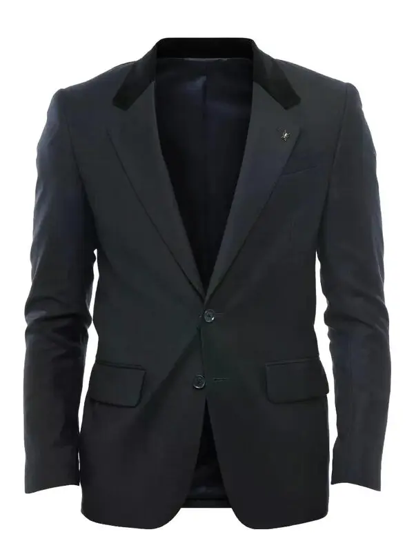 Corneliani Velvet-collar Blazer - Blue