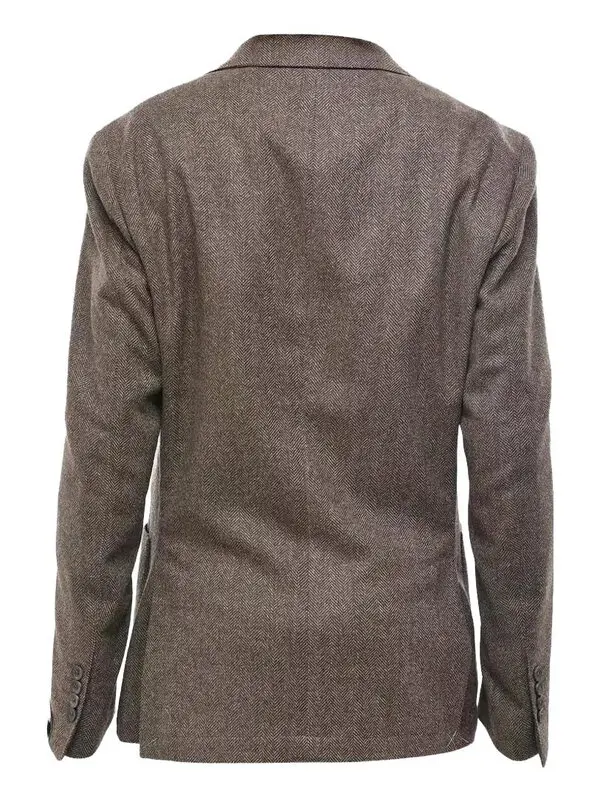 Corneliani Herringbone Unlined Blazer - Brown