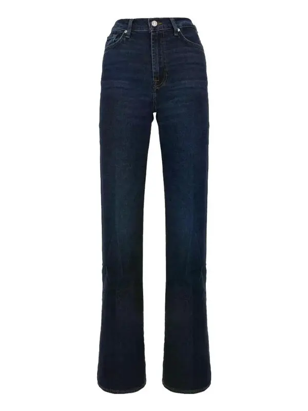 7 For All Mankind Modern Mojo High-waisted Straight-leg Jeans - Blue
