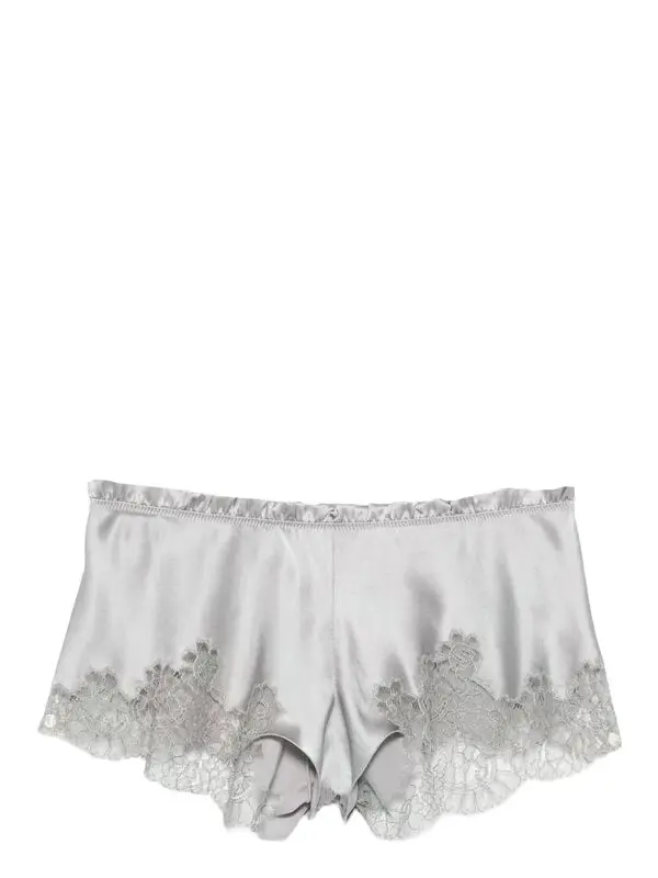 Carine Gilson Lace-trim Silk Shorts - Grey