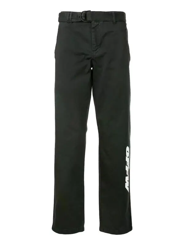 Off-White Logo Straight-leg Trousers - Black