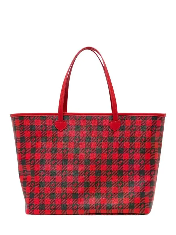 AAPE BY *A BATHING APE Apee™ A Bathing Ape® Check-pattern Heart-patch Tote Bag - Red