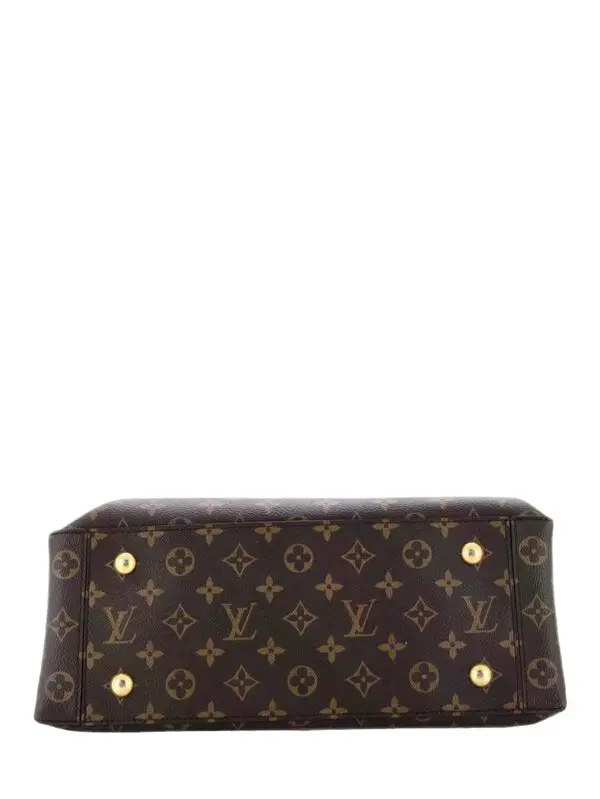 LOUIS VUITTON Flower Monogram Canvas And Leather Tote Bag - Red