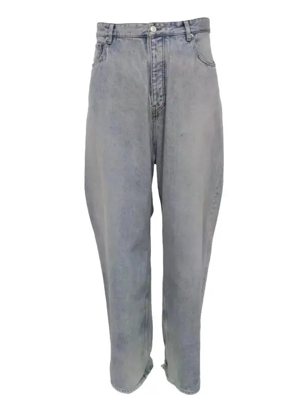 Balenciaga 2020s Distressed Straight-leg Jeans - Blue