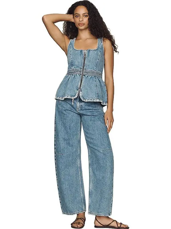 SEVENTY + MOCHI Mila High-rise Barrel Jeans - Medium Denim