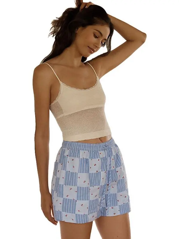 DAMSON MADDER Eluna Cotton Boxer Shorts - Blue Pattern