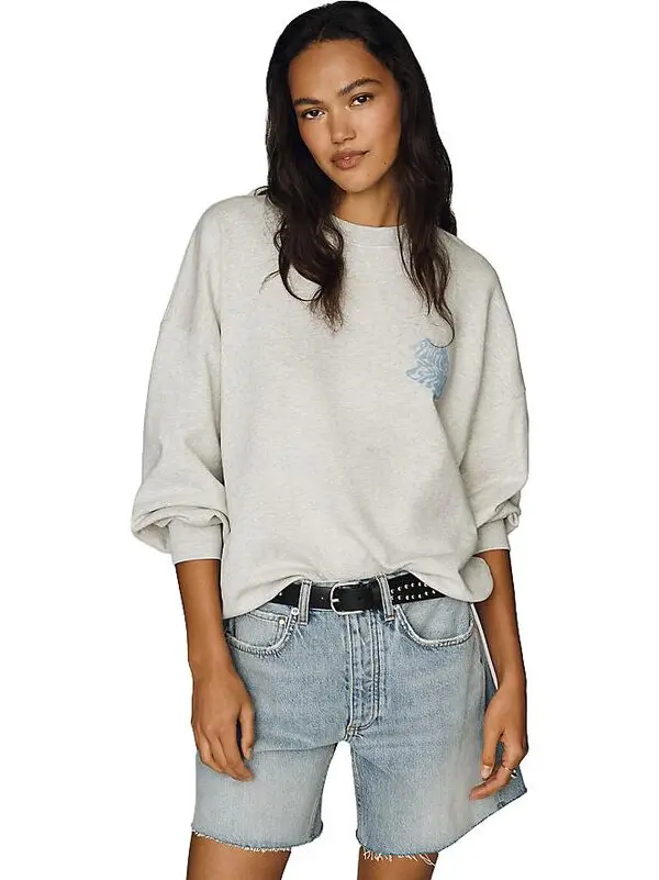 ANINE BING Miles Waves Cotton Sweatshirt - Grey