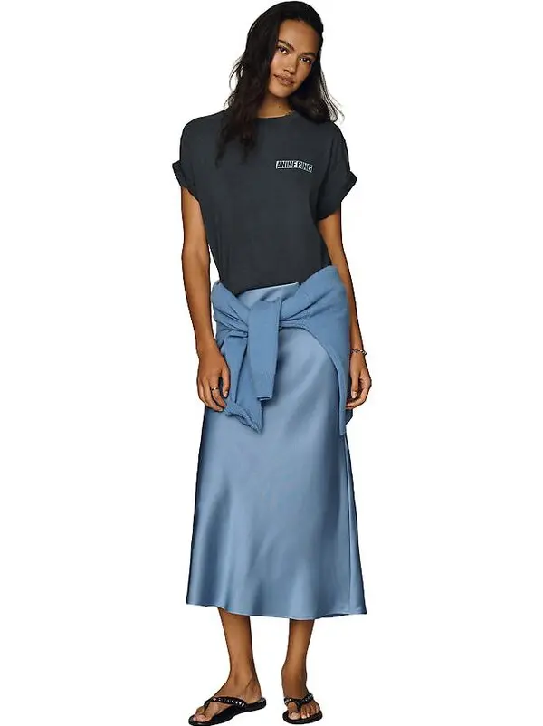 ANINE BING Bar Silk Skirt - Blue