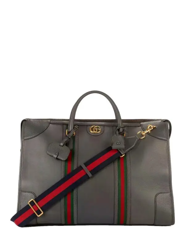 Gucci Striped Leather Bag - Grey