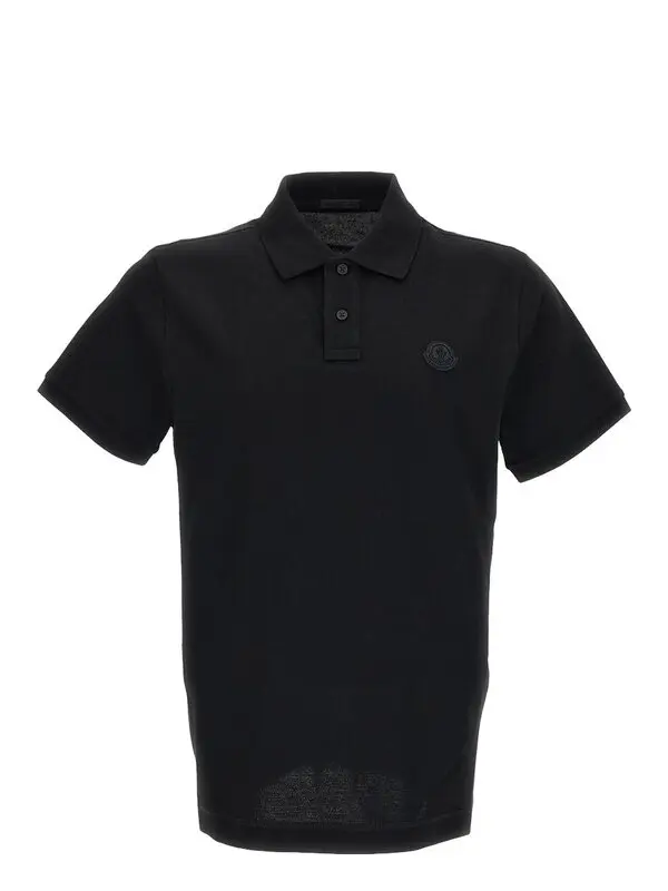 Moncler Cotton Piqué Polo Shirt - Black