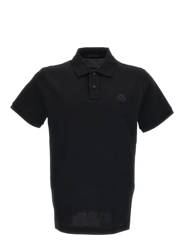 Moncler Cotton Piqué Polo Shirt - Black