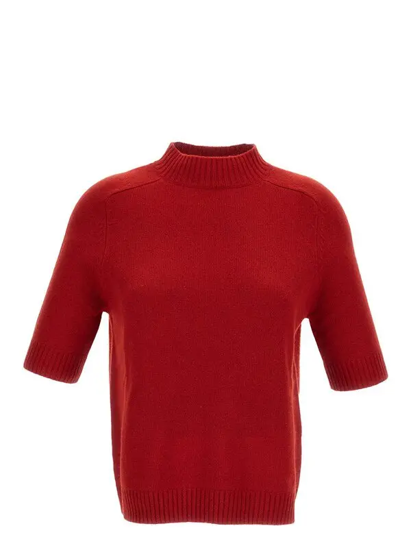Loulou De Saison Maglia Ruth A Maniche Corte - Rosso