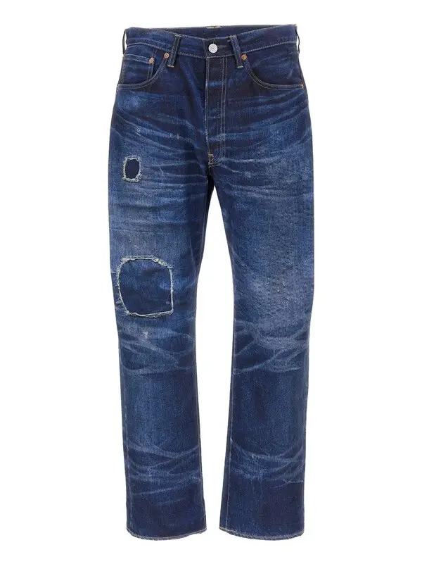 Junya Watanabe Printed Denim Pants - Blue