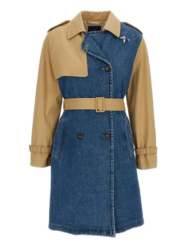 FAY Trench In Drill Di Cotone E Denim - Blu