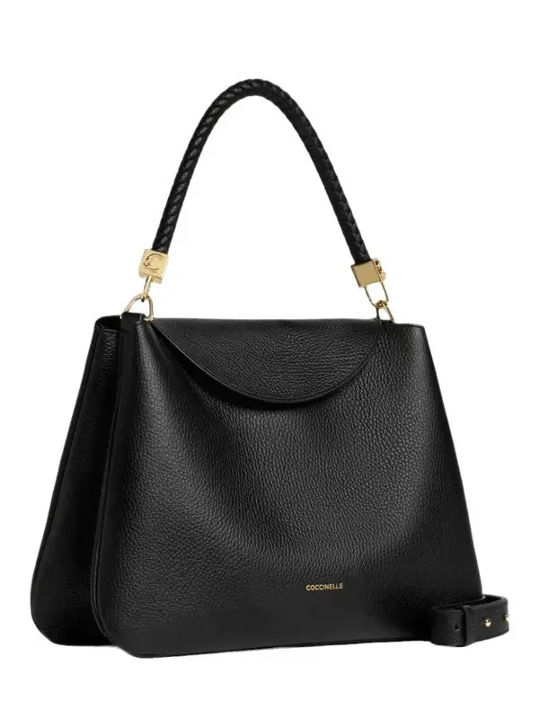 COCCINELLE Tiggy Braided-handle Tote Bag - Black