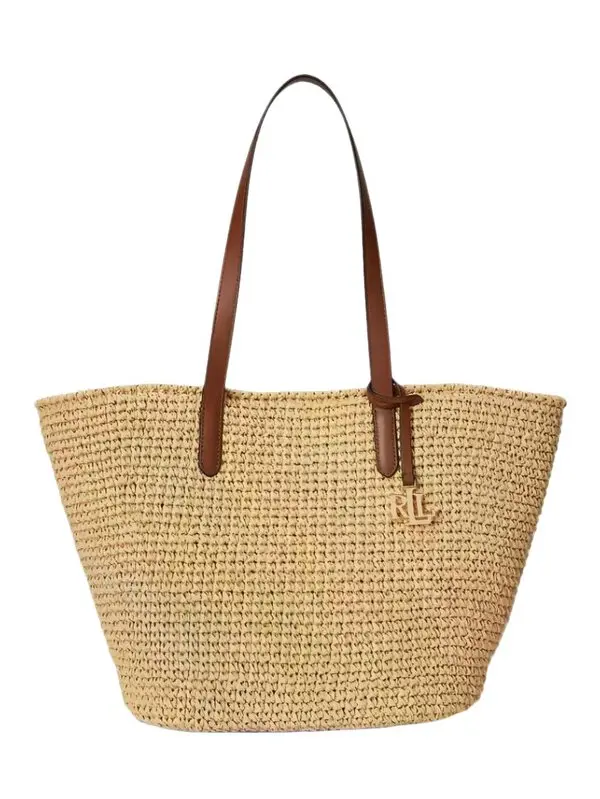 Ralph Lauren Large Lainey Woven Shoulder Bag - Neutrals