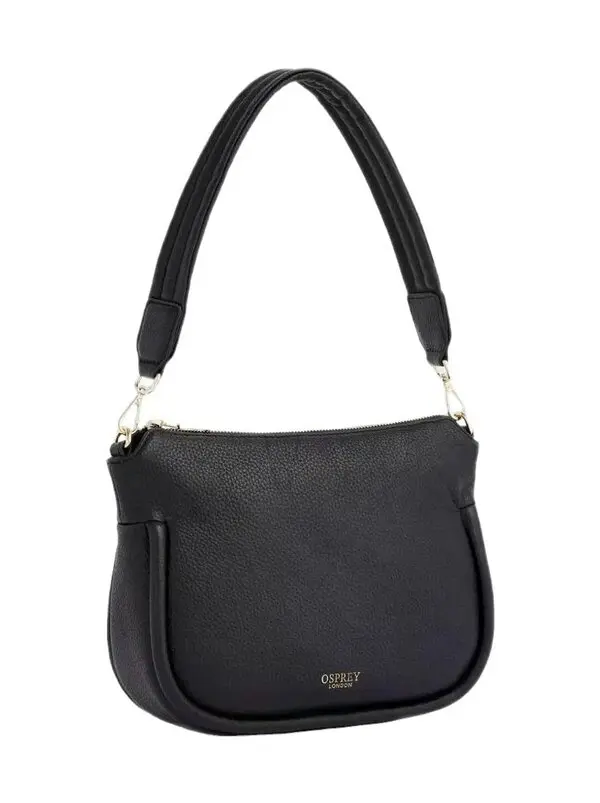 OSPREY Grained Leather Shoulder Bag - Black