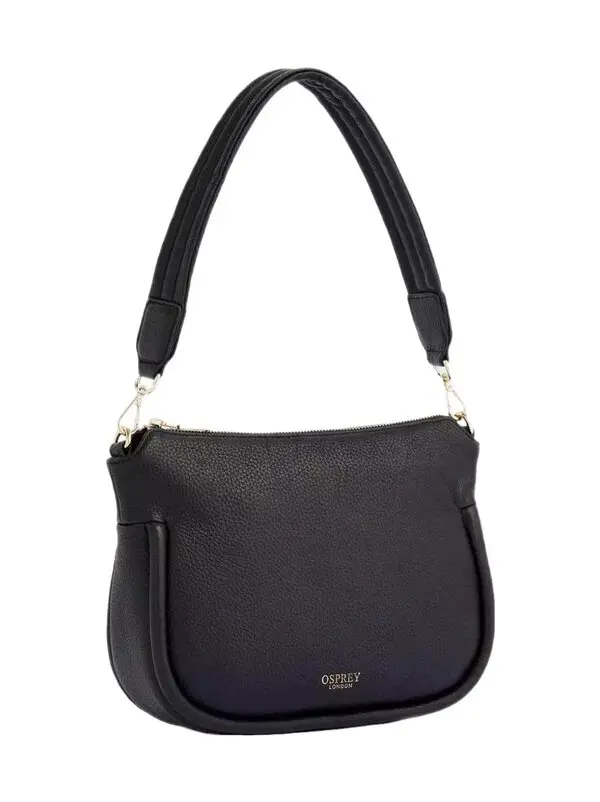 OSPREY Grained Leather Shoulder Bag - Black