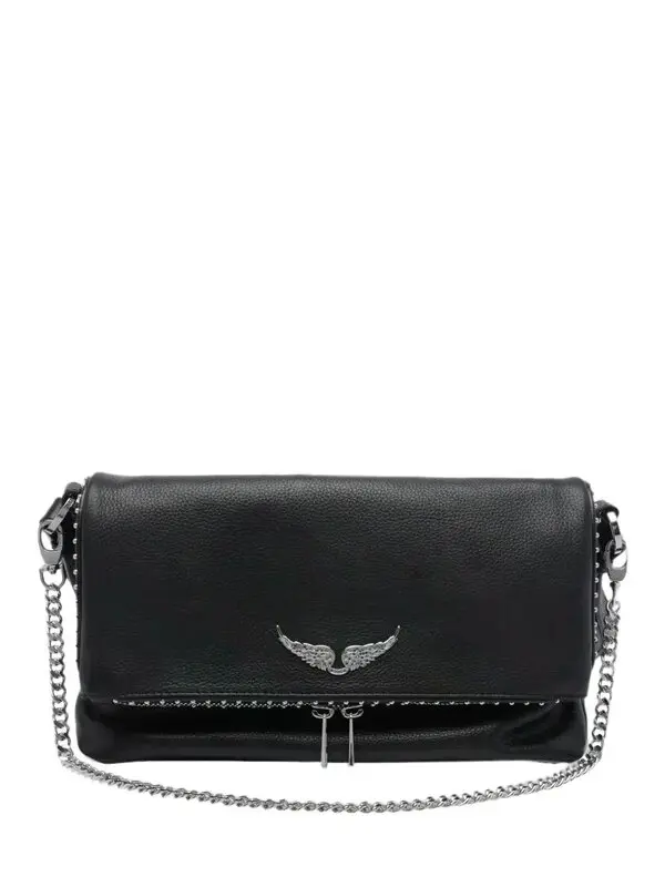 Zadig&Voltaire Rocky Ii Studs Leather Shoulder Bag - Black