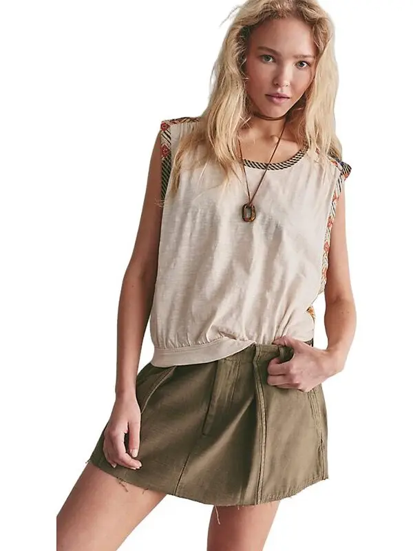 Free People We The Free Sadie Muscle Tee - Ivory Combo
