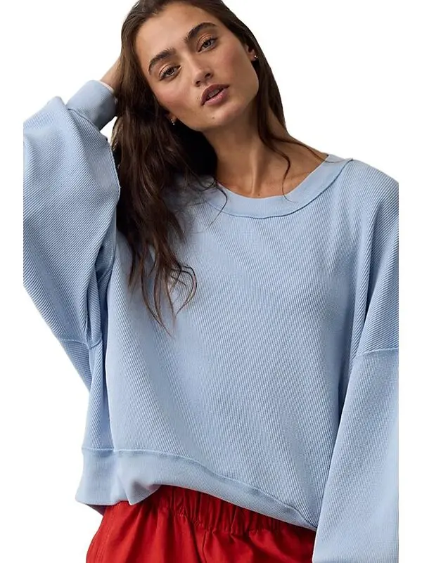 Free People We The Free Skyline Thermal - Blue Snowflake