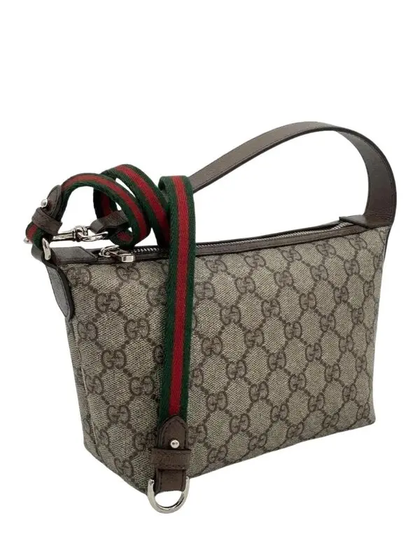 Gucci Gg Pattern Zippered Shoulder Bag - Gray