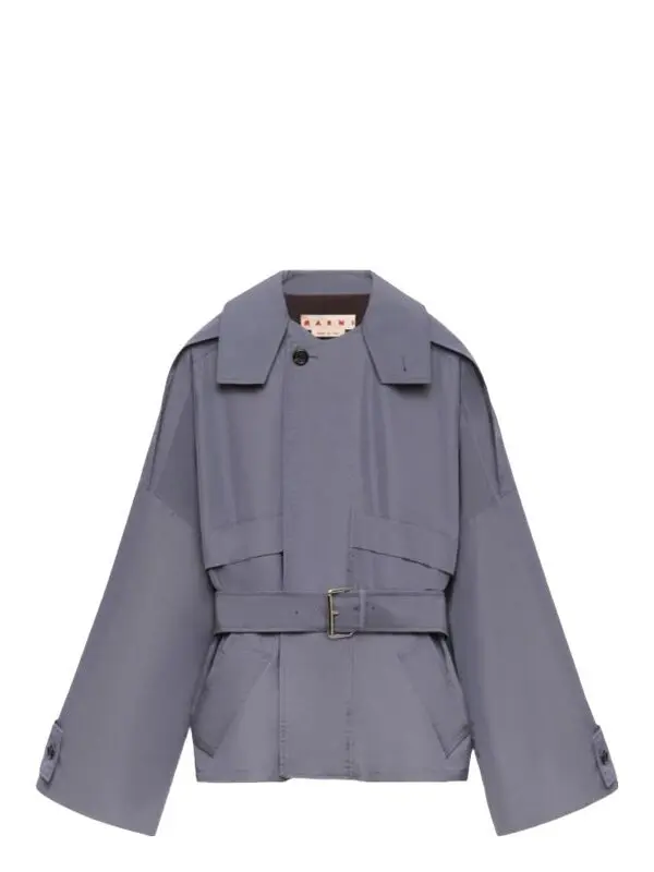 Marni Grey Nylon Blouson With Belt - Darkash
