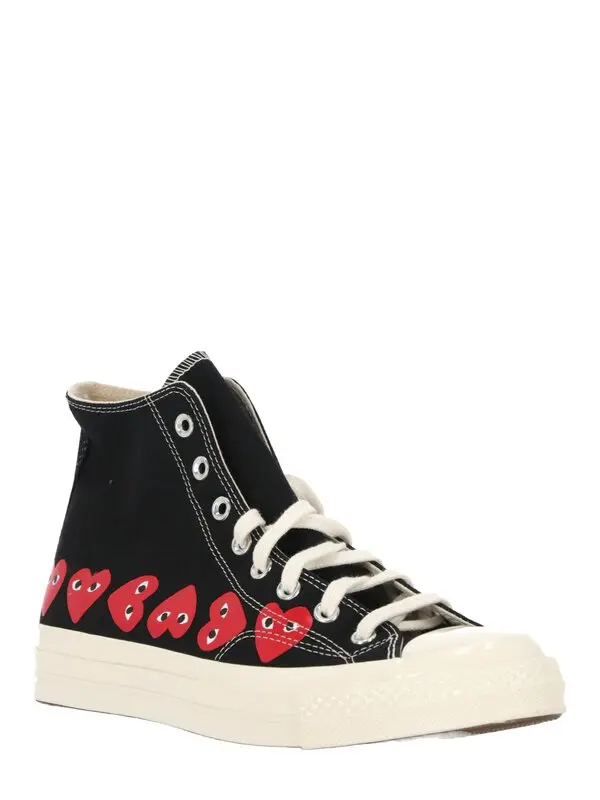 Comme Des Garçons X Converse Chuck 70 Heart-motif High-top Sneakers - Black