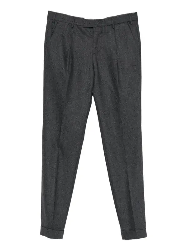 PT TORINO High-waisted Pleated Trousers - Black