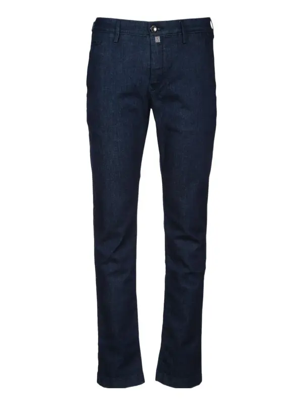 Jacob Cohen Straight-leg Pants With Logo Plaque - Black