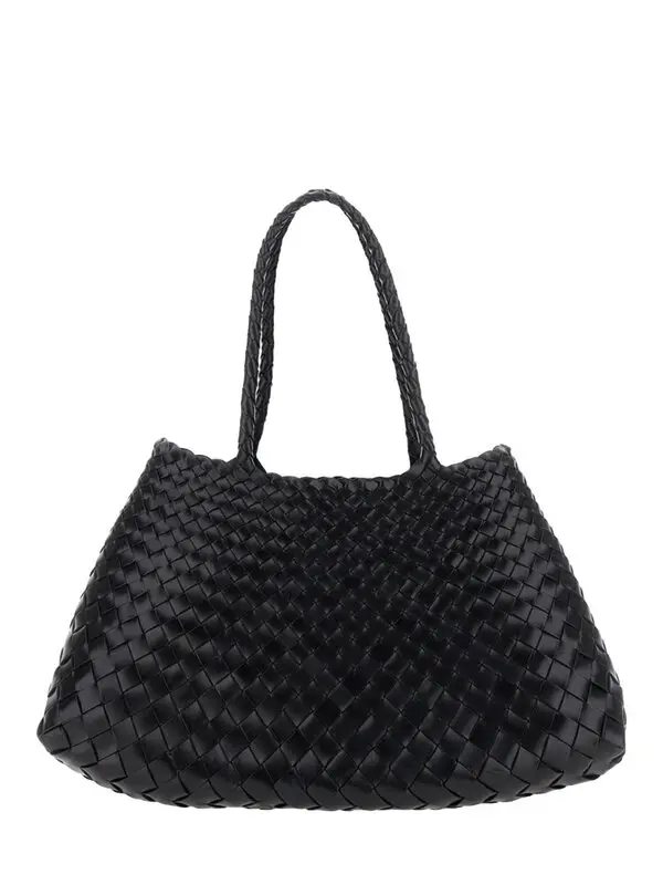 Dragon Diffusion Woven Leather Tote Bag - Black