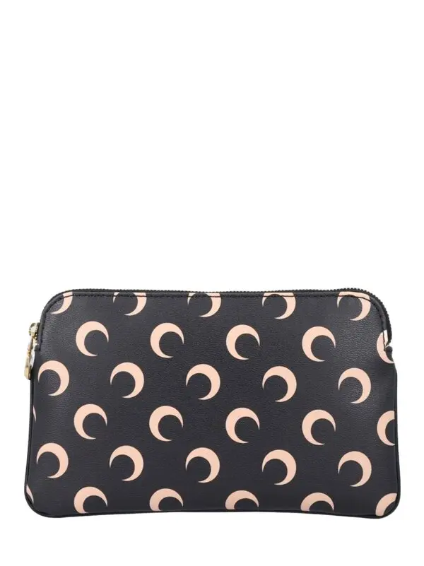 MARINE SERRE Printed Zipper Storage Bag - Black