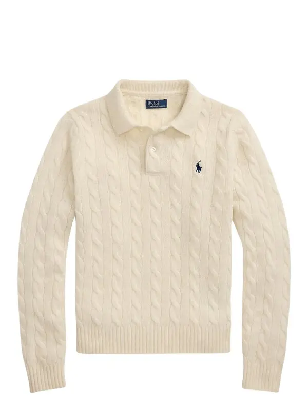 Polo Ralph Lauren Ralph Lauren Cable Knit Polo Sweater - Cream