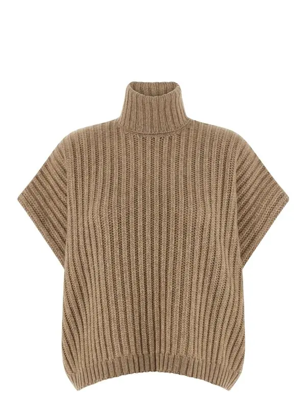 Brunello Cucinelli Ribbed Knit Turtleneck Sweater - Brown