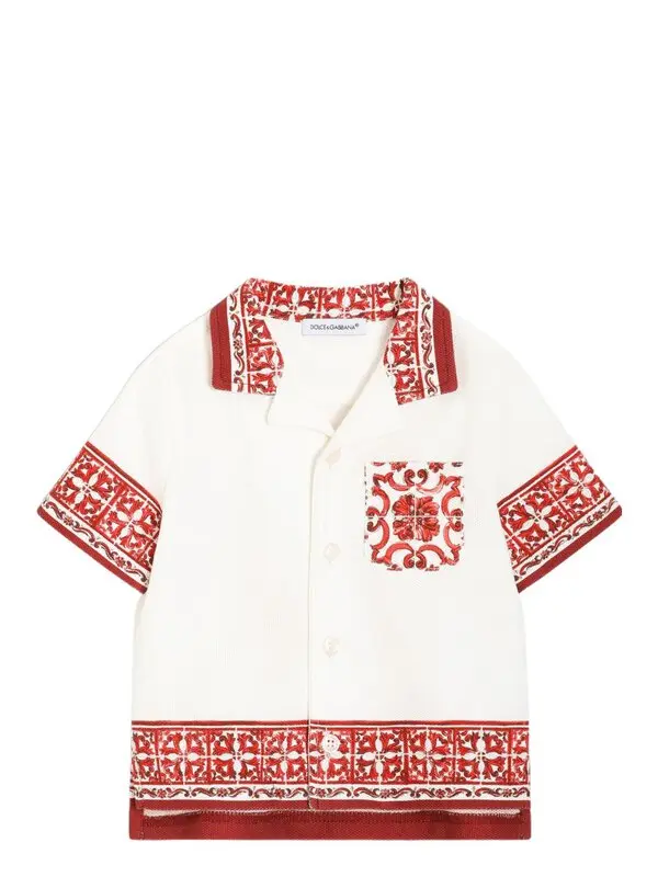 Dolce & Gabbana Majolica Print Double Piqué Shirt - Multi-color