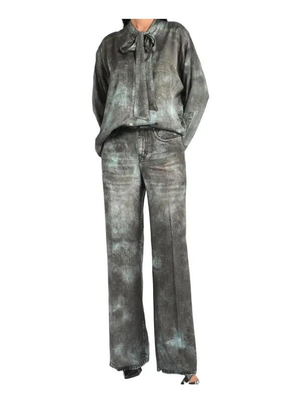 Pinko Ballata Trompe L'oeil Twill Pants - Grey