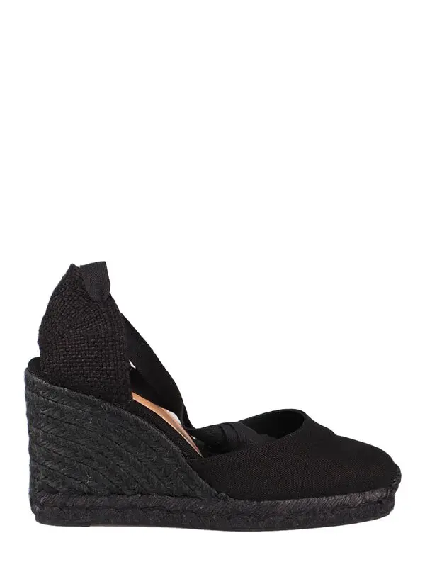 CastaÑer Carina Wedge Espadrilles With Ankle Tie - Black