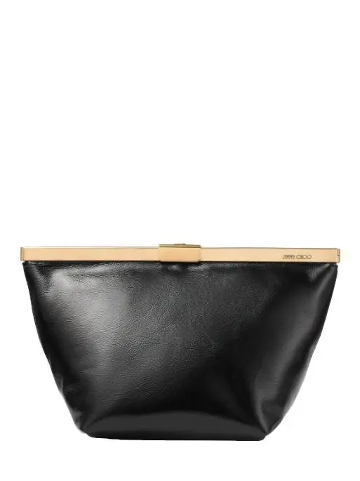 JIMMY CHOO Leather Clutch Bag - Black
