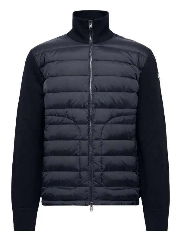 Moncler Padded Zip-up Cardigan - Navy Blue