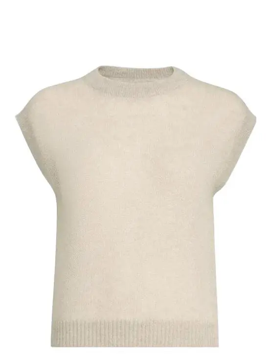 Brunello Cucinelli Sparkling Mohair And Wool Knit Vest - Ivory