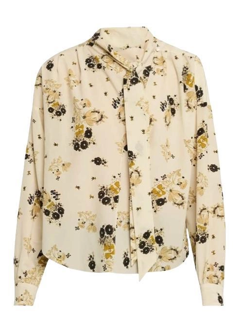 Isabel Marant Étoile Long-sleeved Floral Cover-up With Neck Tie - Ecru