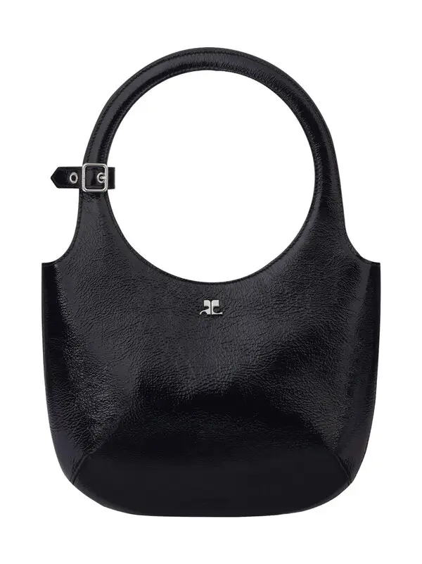COURREGES Courrèges Zipped Tote Bag In Patent Leather - Black