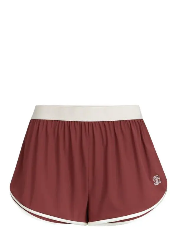 Brunello Cucinelli Elastic Waist Logo Shorts - Red