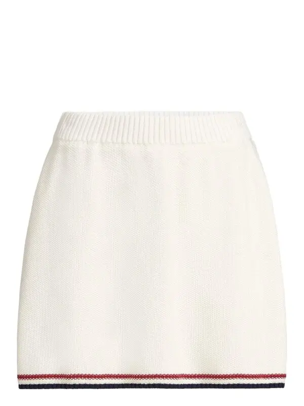 Brunello Cucinelli Cotton Piqué-effect Knit Mini Skirt - White
