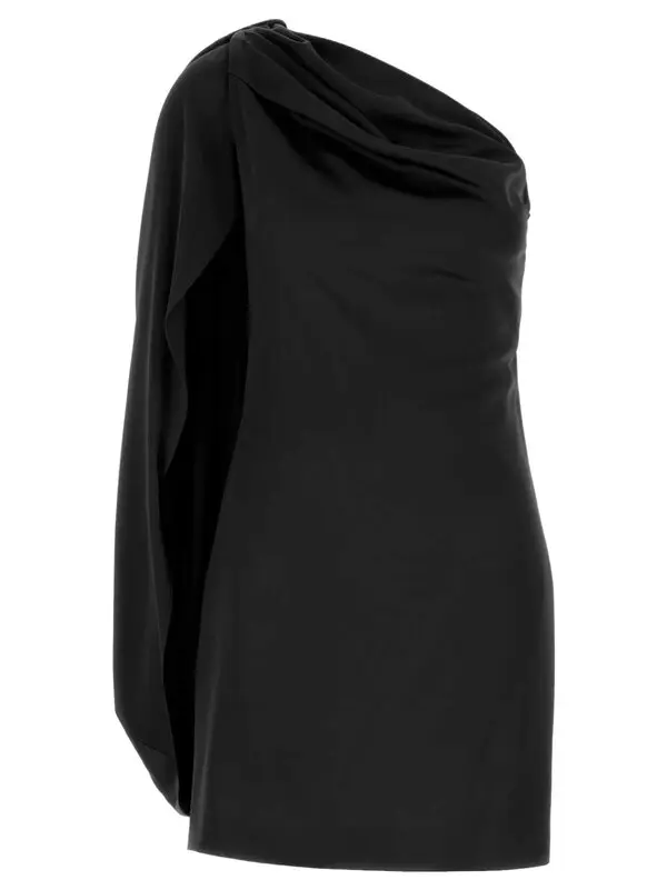 Stella McCartney One-shoulder Satin Dress - Black